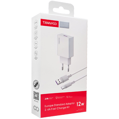 شارژر ترانیو TRANYOO TC01C همراه با کابل USB به Type-C – پرشین موبایل محمدی